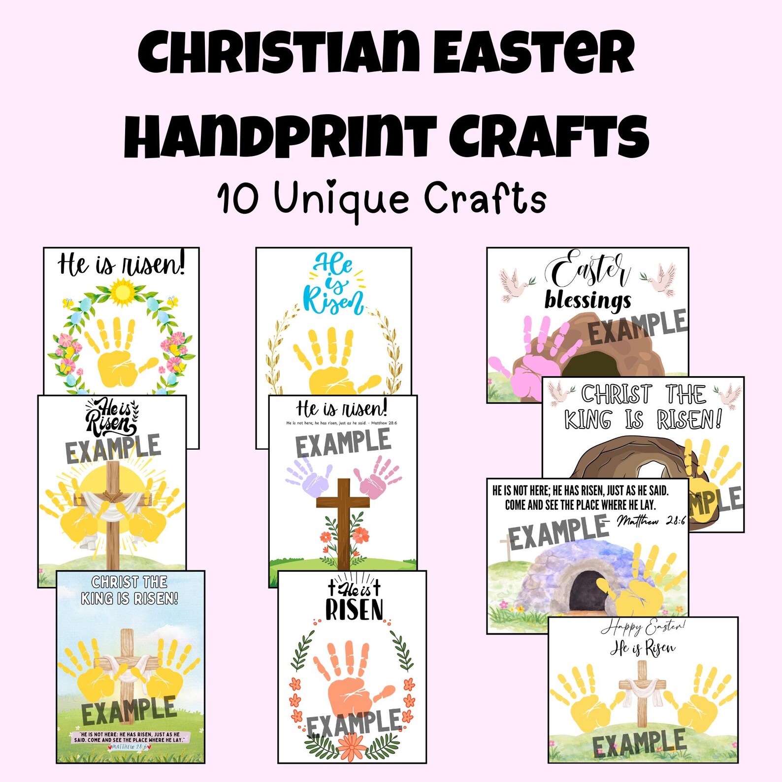 Christian Easter Handprint Craft Pack | 10 Religious Crafts | Prek ...