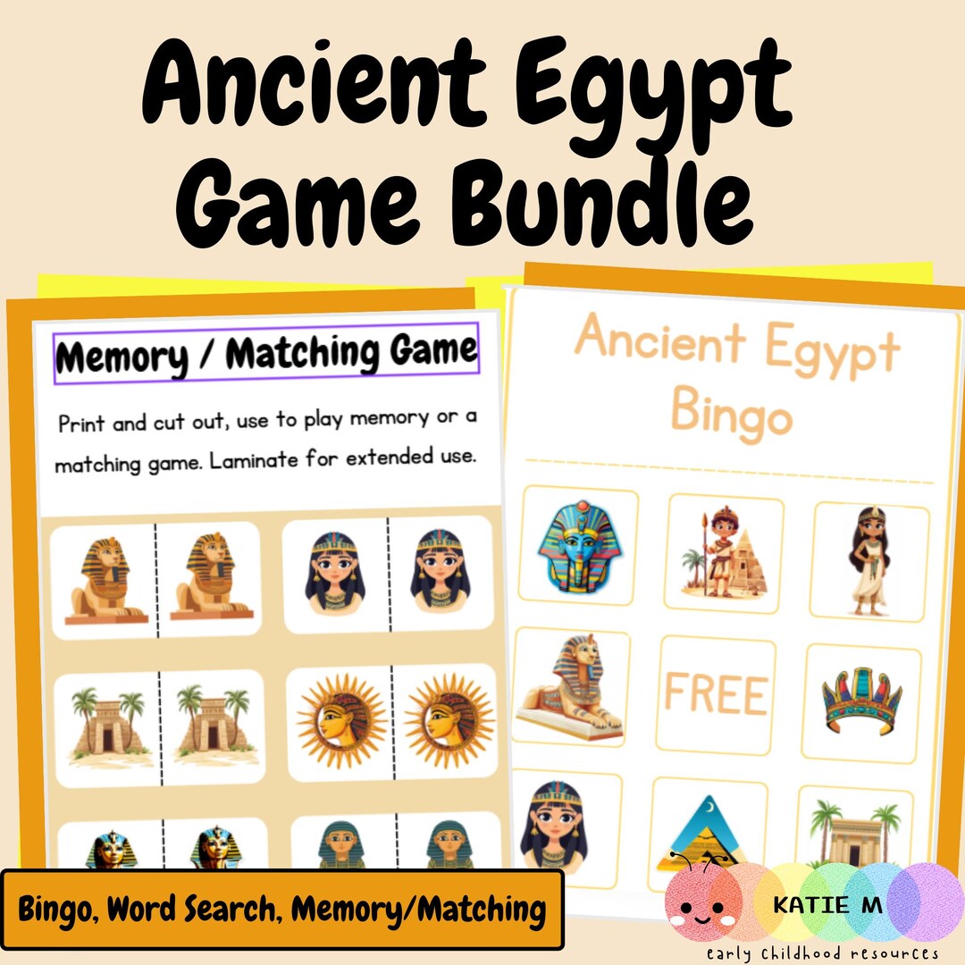 Ancient Egypt Game Pack | Bingo, Memory, Word Search (PDF Download) - Etsy