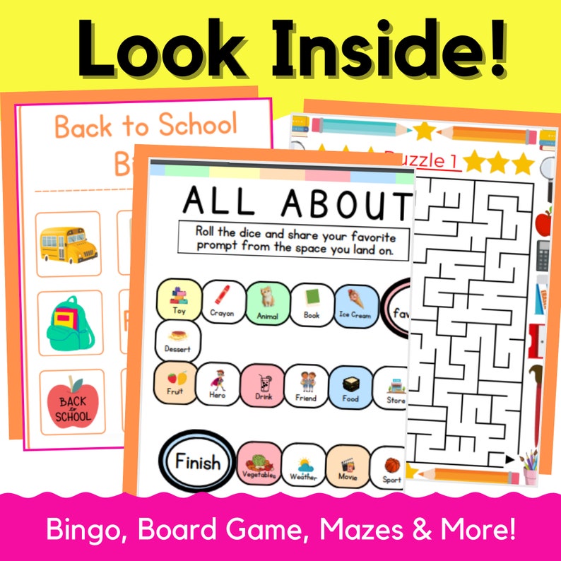 Back to School Activities Pack: K-1 First Week Games (79 Pages ...