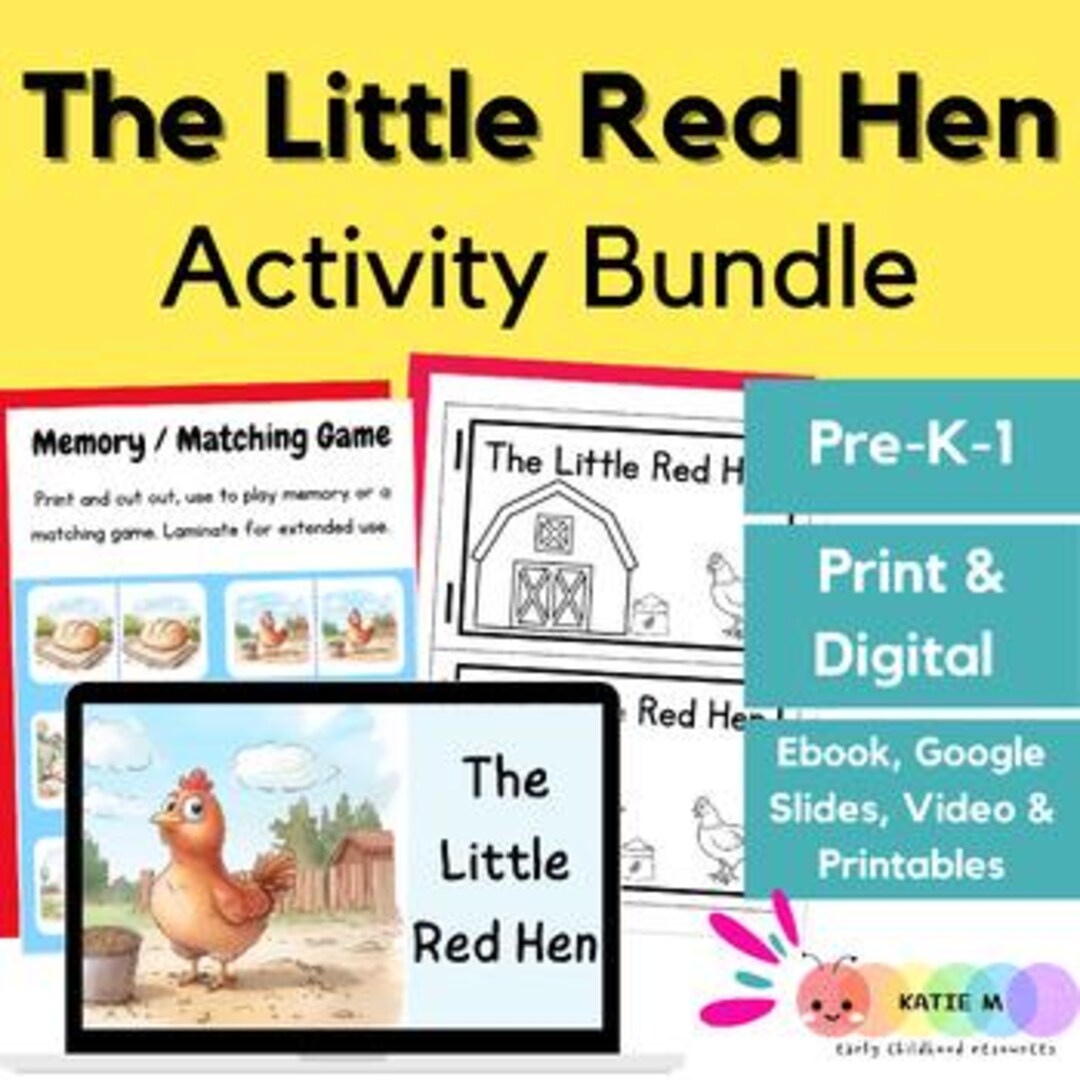 The Little Red Hen Activity Pack- Printable & Digital- Google Slides ...