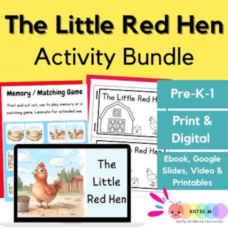 Little Red Hen Activity Pack: Preschool Nursery Rhyme (printable ...