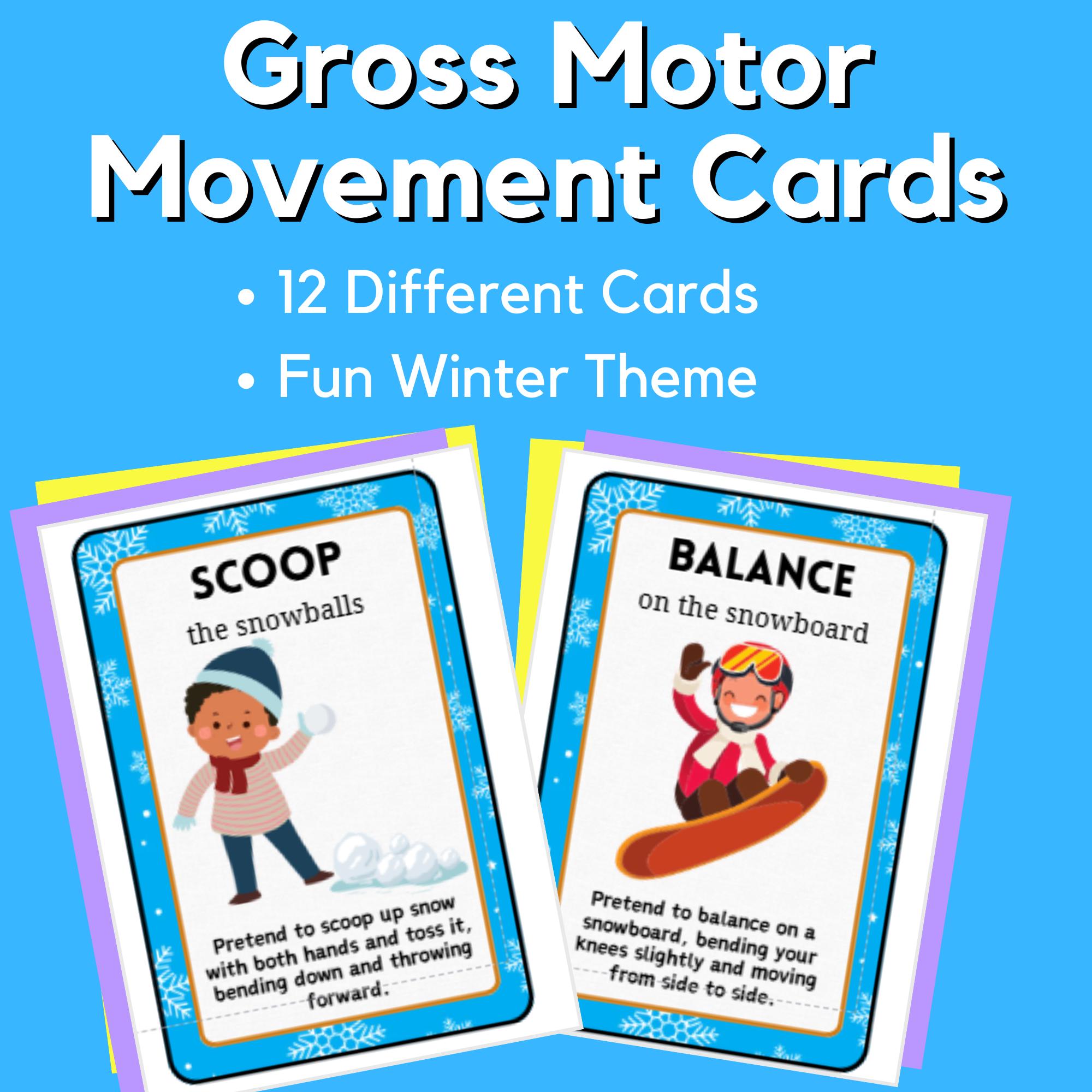 Winter Themed Gross Motor Movement Cards | Brain Breaks | Transition ...