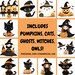 Cute Halloween Clipart - Cats, Witches, Owls, Pumpkins, Ghosts 32 ...