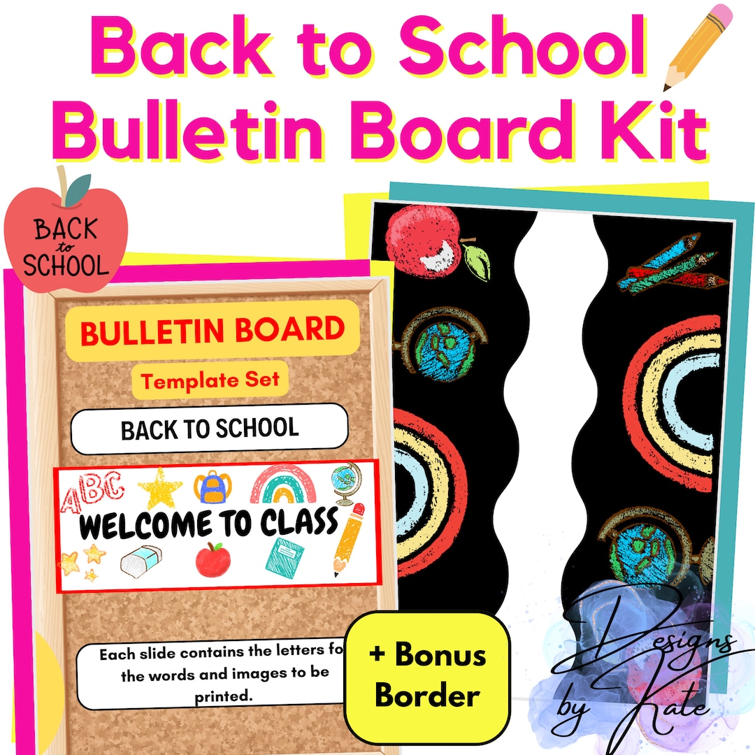 Back to School Bulletin Board Kit - Letters, Images & Borders ...