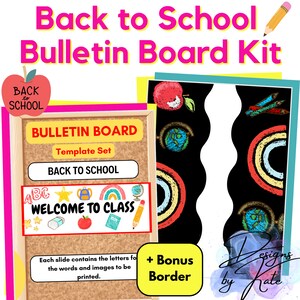 Back to School Bulletin Board Kit - Letters, Images & Borders ...