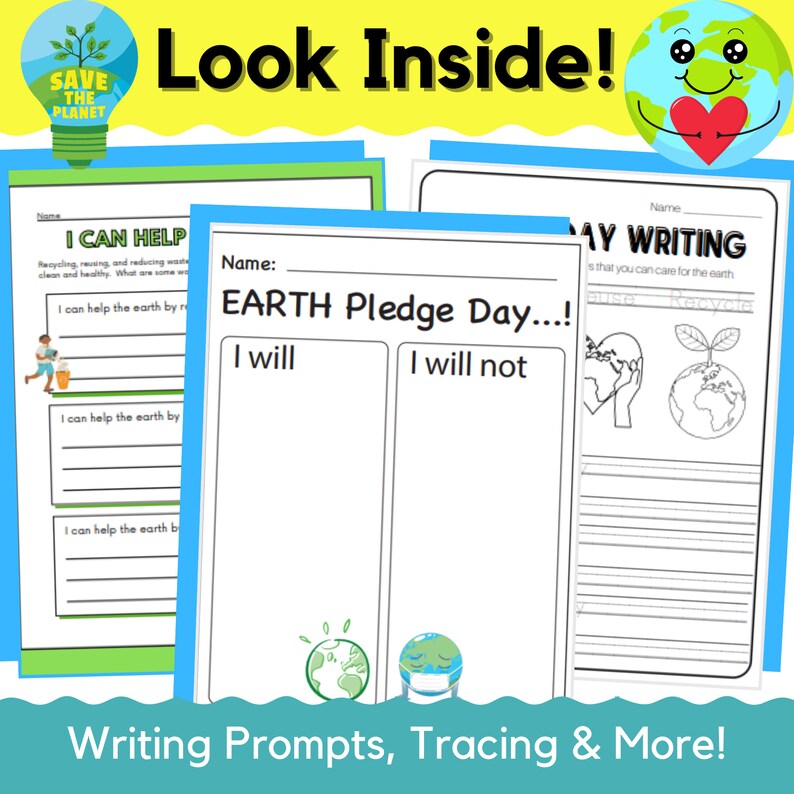Earth Day Printables and Activities for Kids Bundle Worksheets Games ...