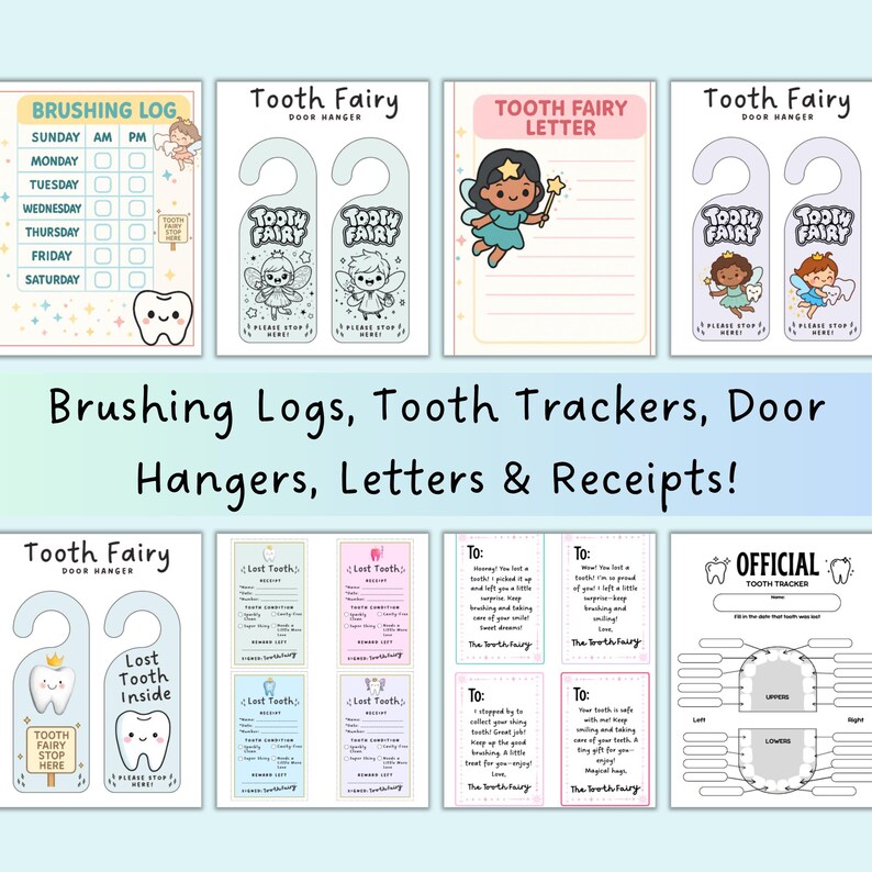 Tooth Fairy Printable Kit: Tracker, Letters, Receipts (digital Download ...