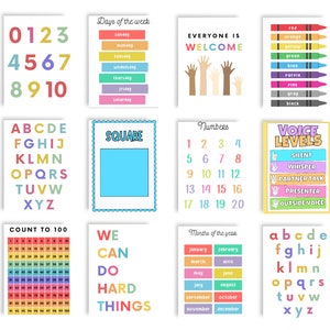 Classroom Poster Pack- Classroom Decor- Letters, Numbers, Colors ...