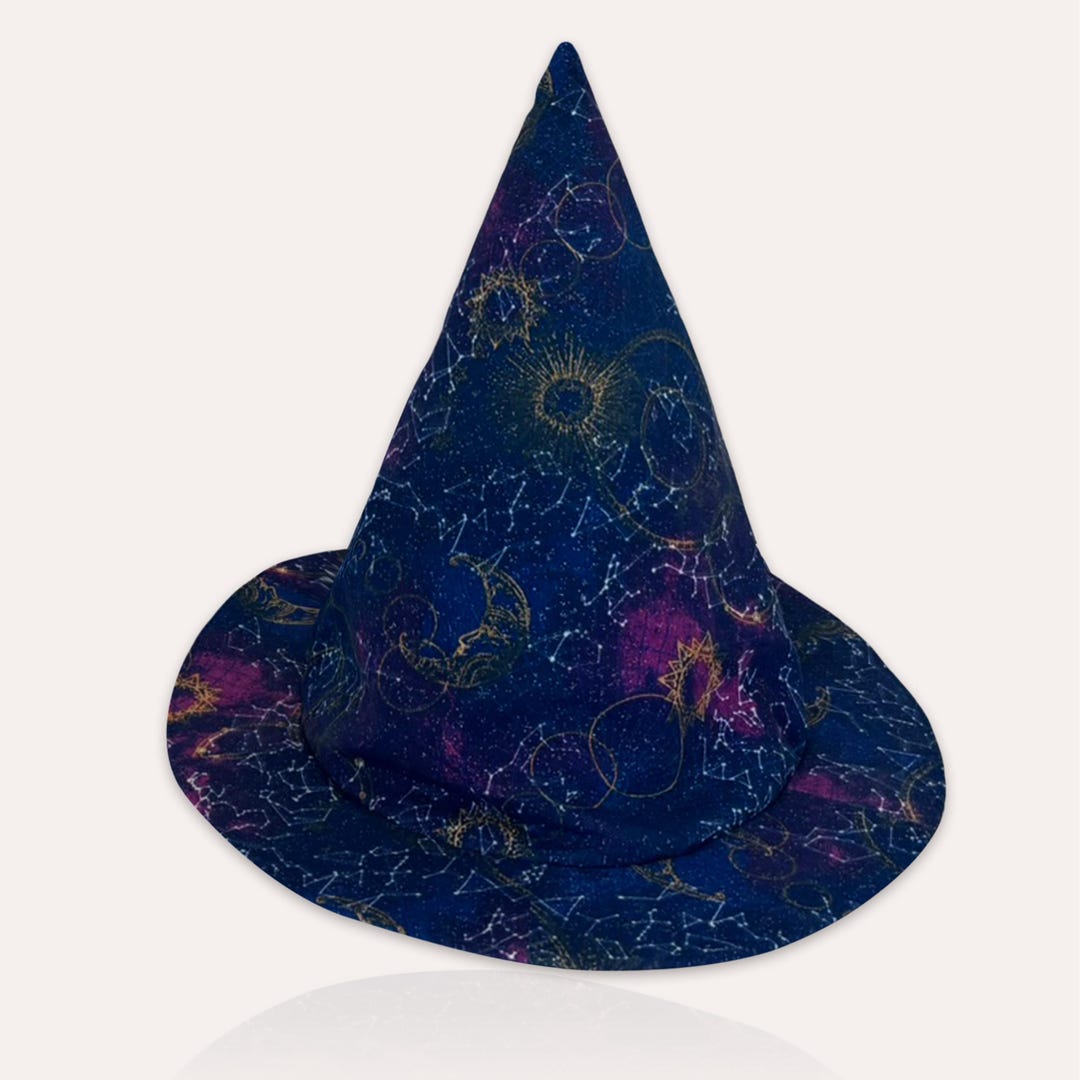 Witch/wizard Hat Yellow Constellations - Etsy