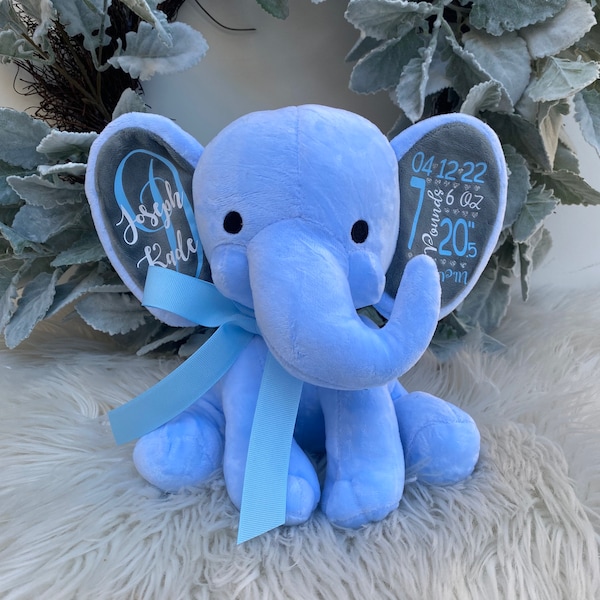 Birth Stat Elephant - Etsy