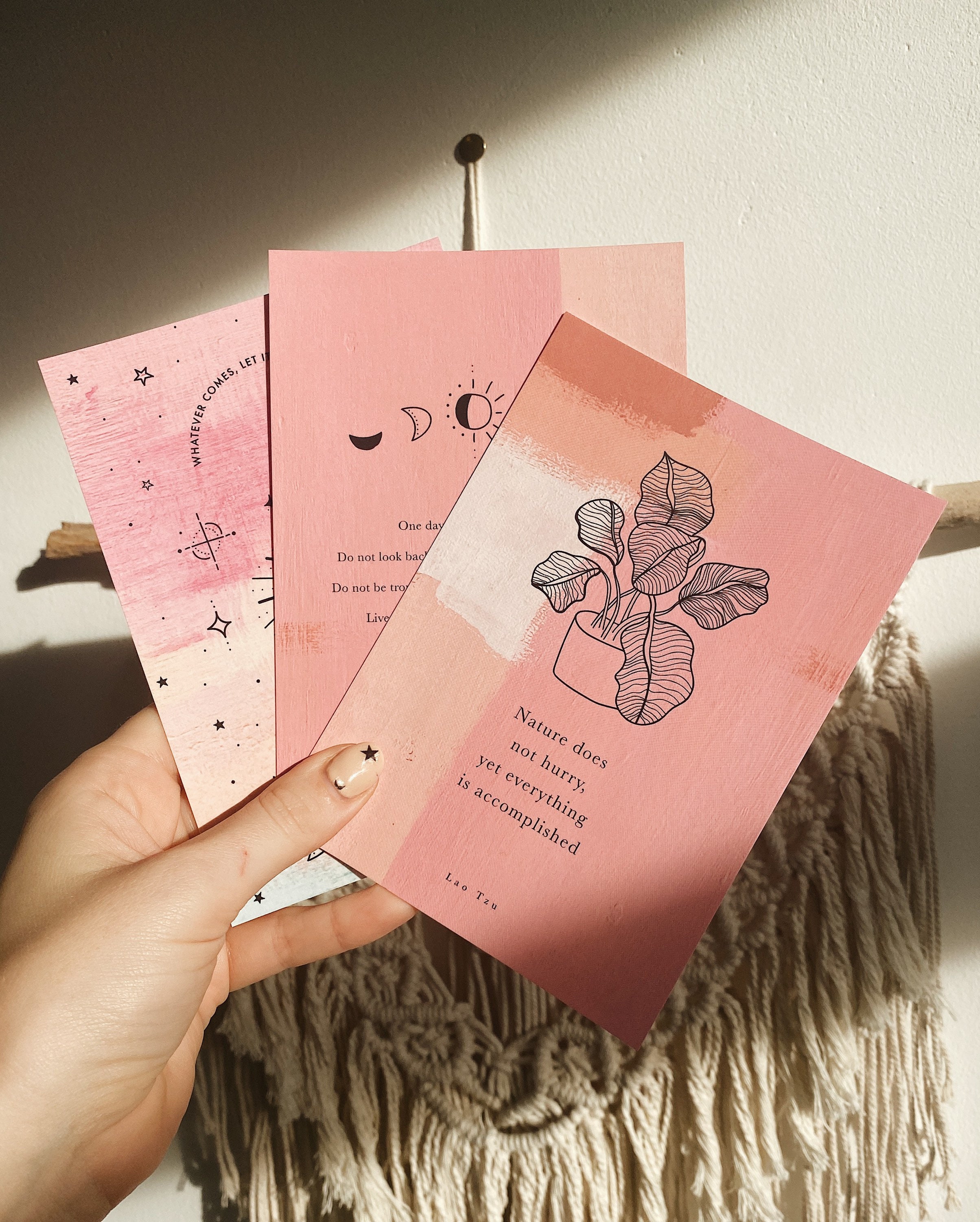 Postcards Stationery Inspirational Quote Postcards Positive Hand ...