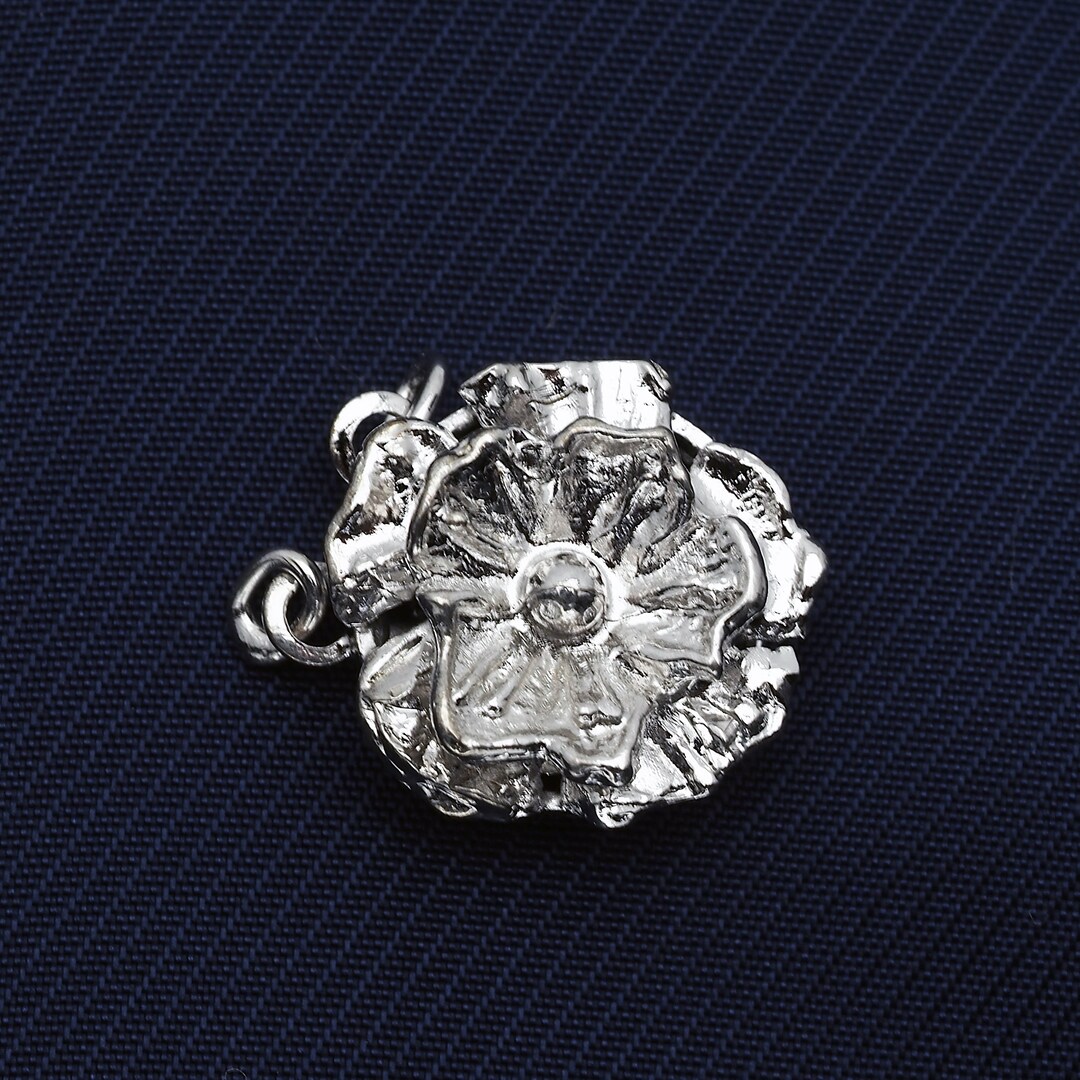 German Silver Flower Clasp for Double Strand, 2 Strand Clasp, Nickel ...