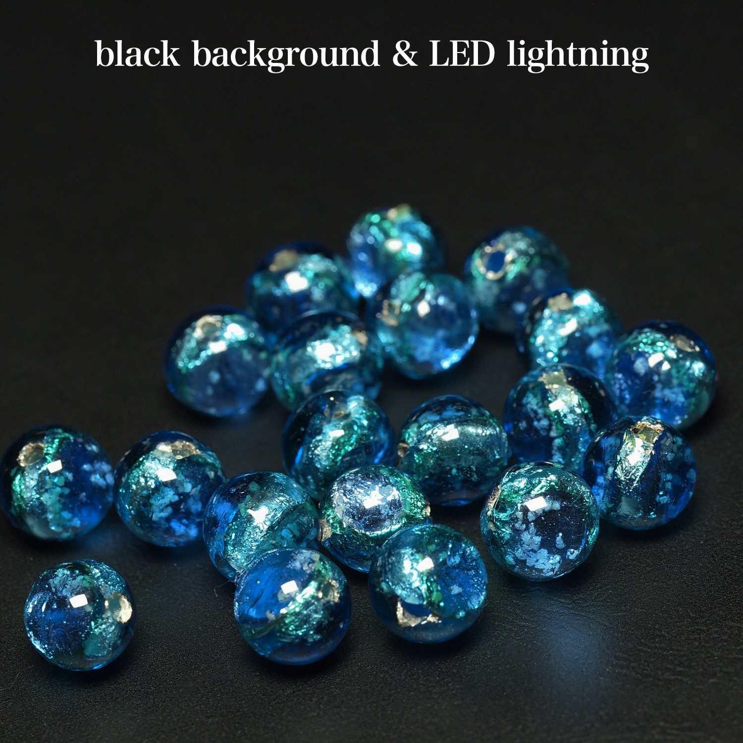 Blue Glass Beads Japanese Lampwork Beads 8/10mm Full Hole | Etsy