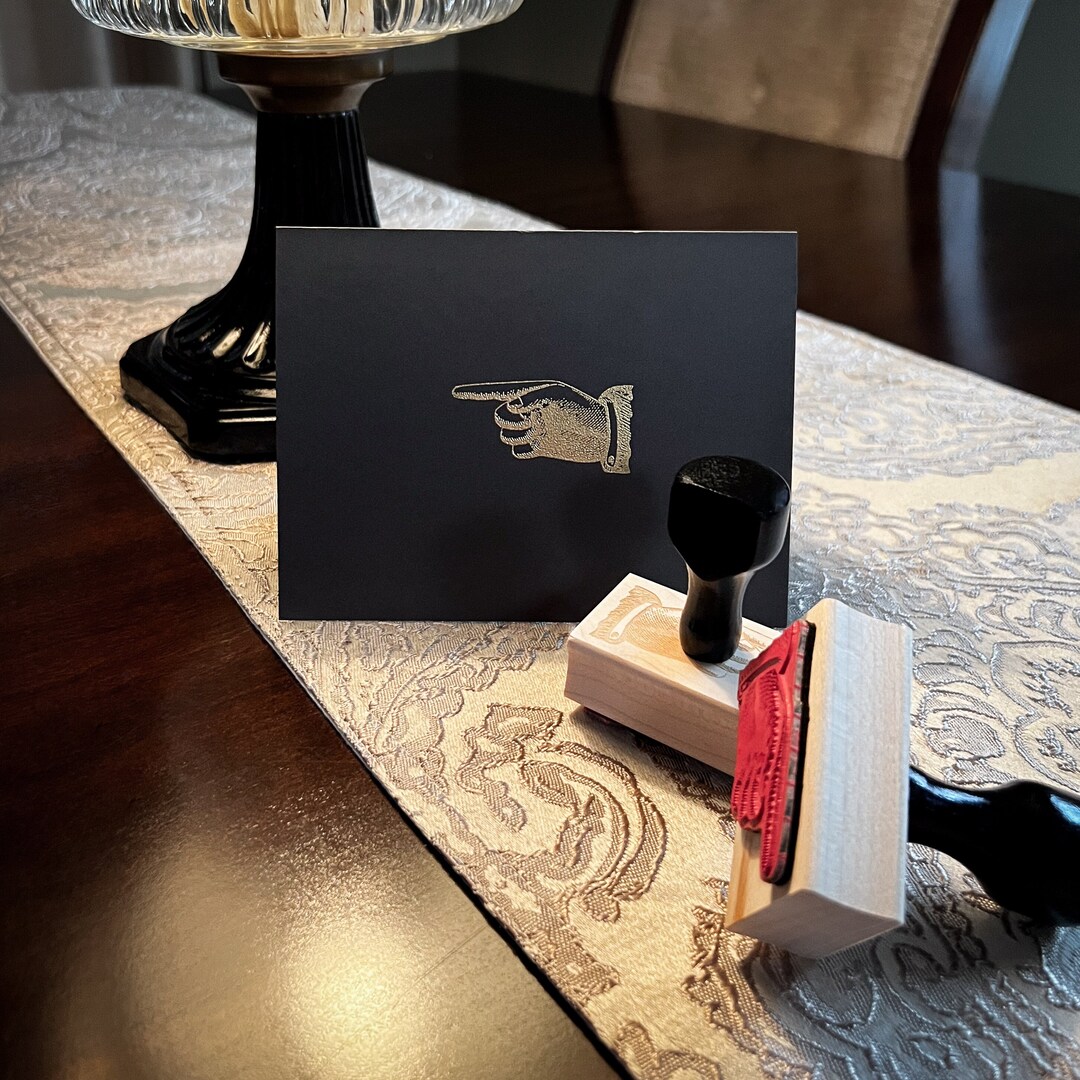 Manicule Pointing Hand Rubber Stamp Set Pair, Vintage, Monte ...