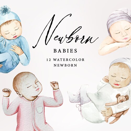 Watercolor Mother With Newborn Baby Clipart. Maternity Clipart | Etsy