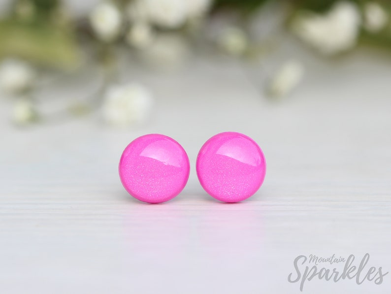 Light Pink Stud Earrings Pastel Pink Studs Teenage Girl - Etsy