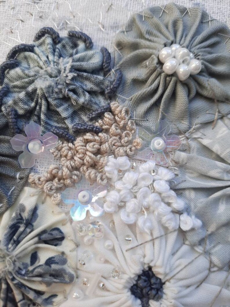 Grey Tones Suffolk Puff Slow Stitch Embroidery Kit - Etsy UK