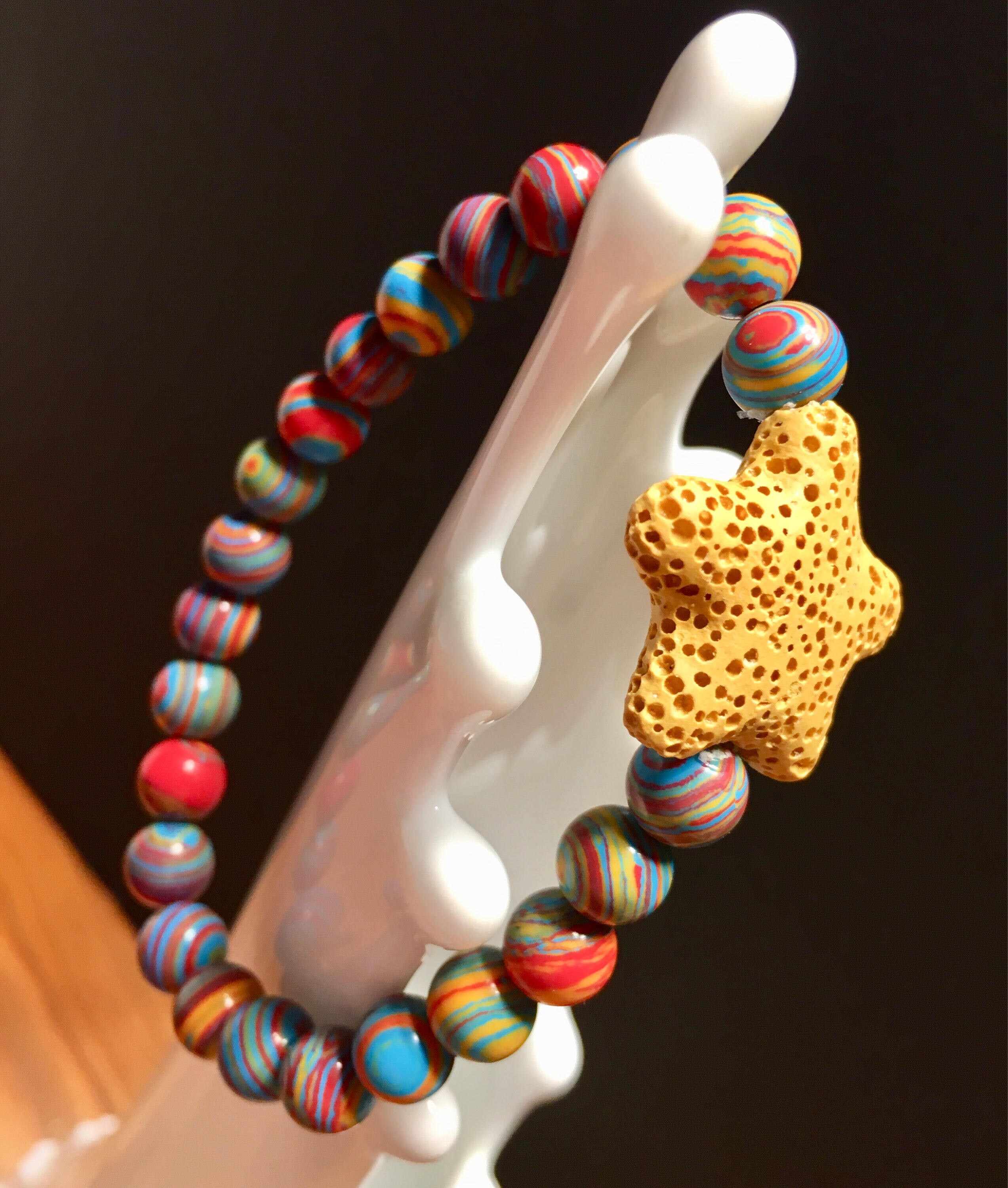 Aromatherapy Beaded Diffuser Bracelet Synthetic Rainbow - Etsy