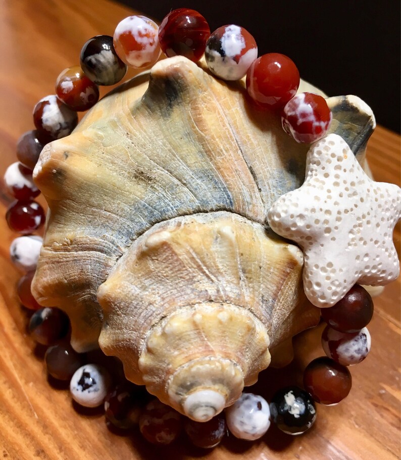 Aromatherapy Diffuser Bracelet Orange Fire Agate 8mm White - Etsy