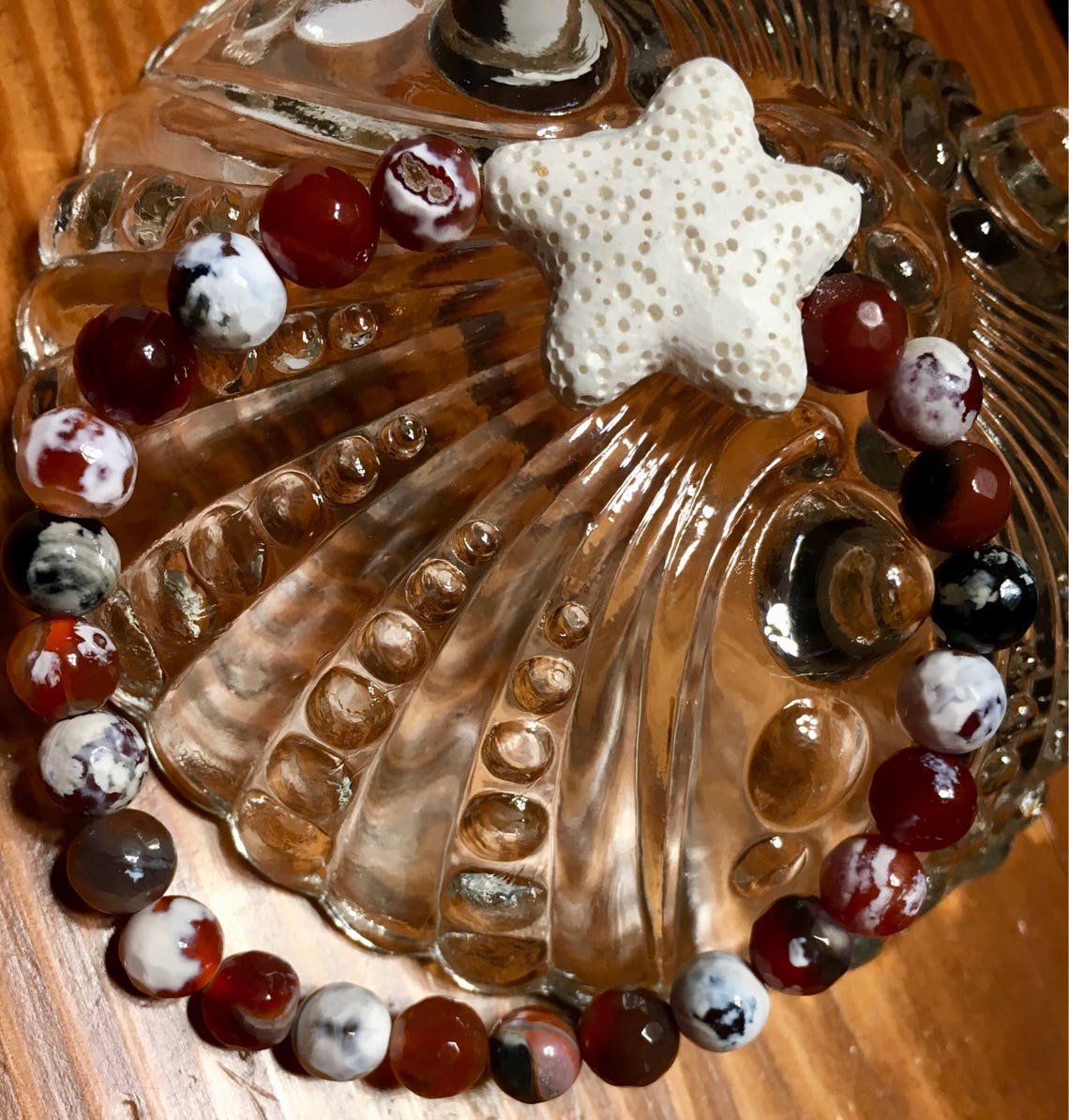 Aromatherapy Diffuser Bracelet Orange Fire Agate 8mm White - Etsy