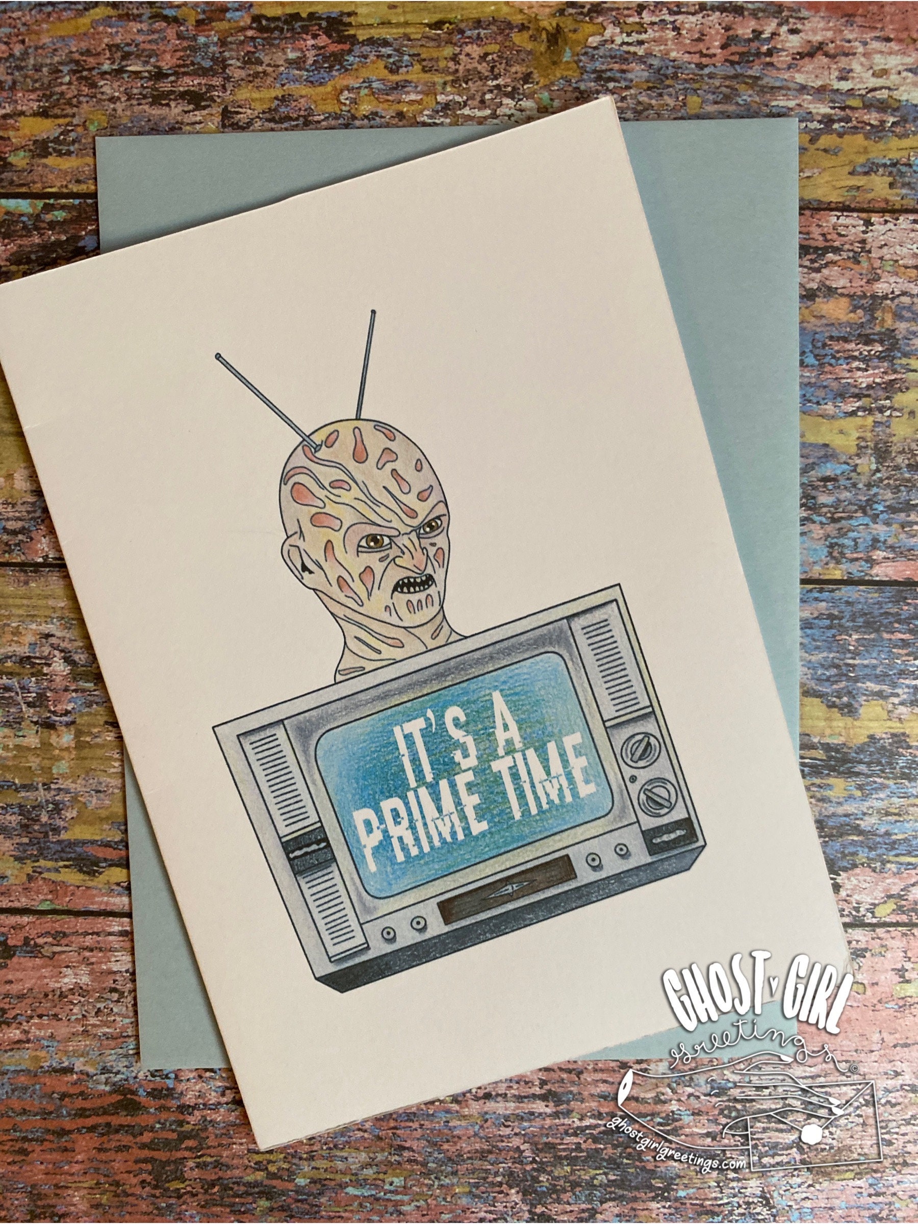 Prime Time to Celebrate Horror Greeting Card Horror Birthday - Etsy