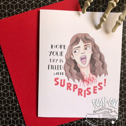 A Birthday Surprise Horror Birthday Card Horror Camp Card | Etsy