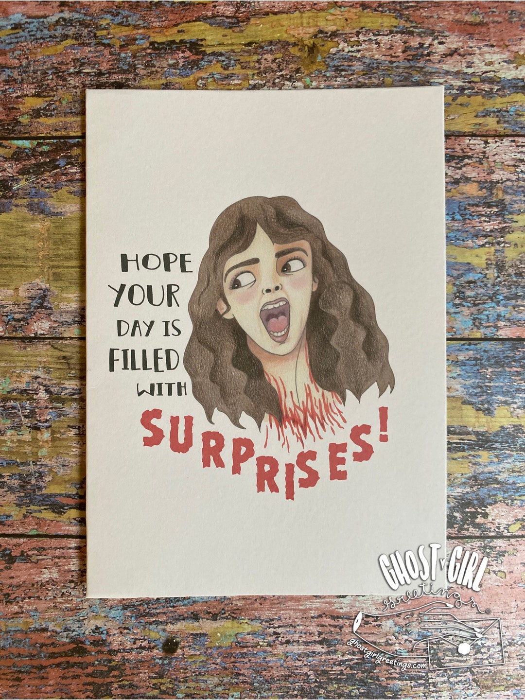 A Birthday Surprise! Horror Birthday Card, Horror Camp Card, Horror ...