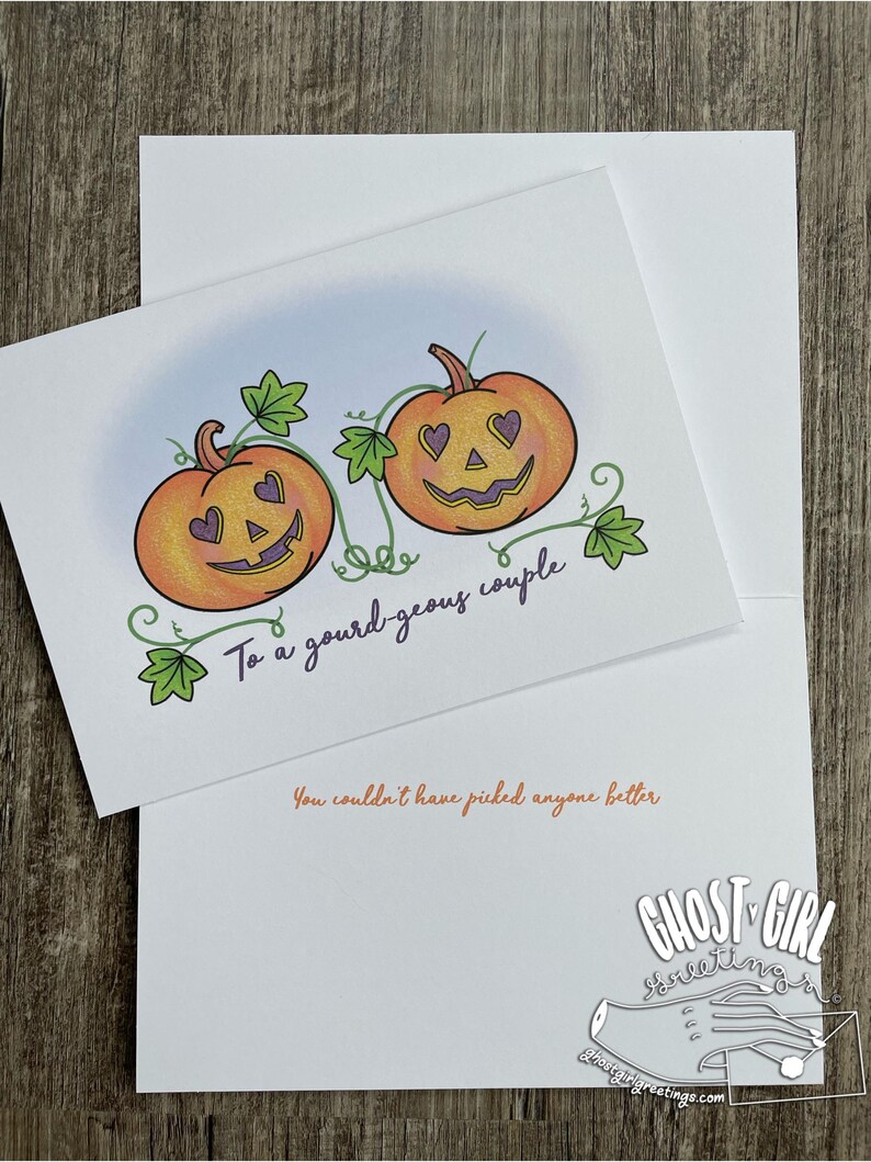 Pumpkin Themed Wedding Card, Genderless Wedding Cart, Genderless ...