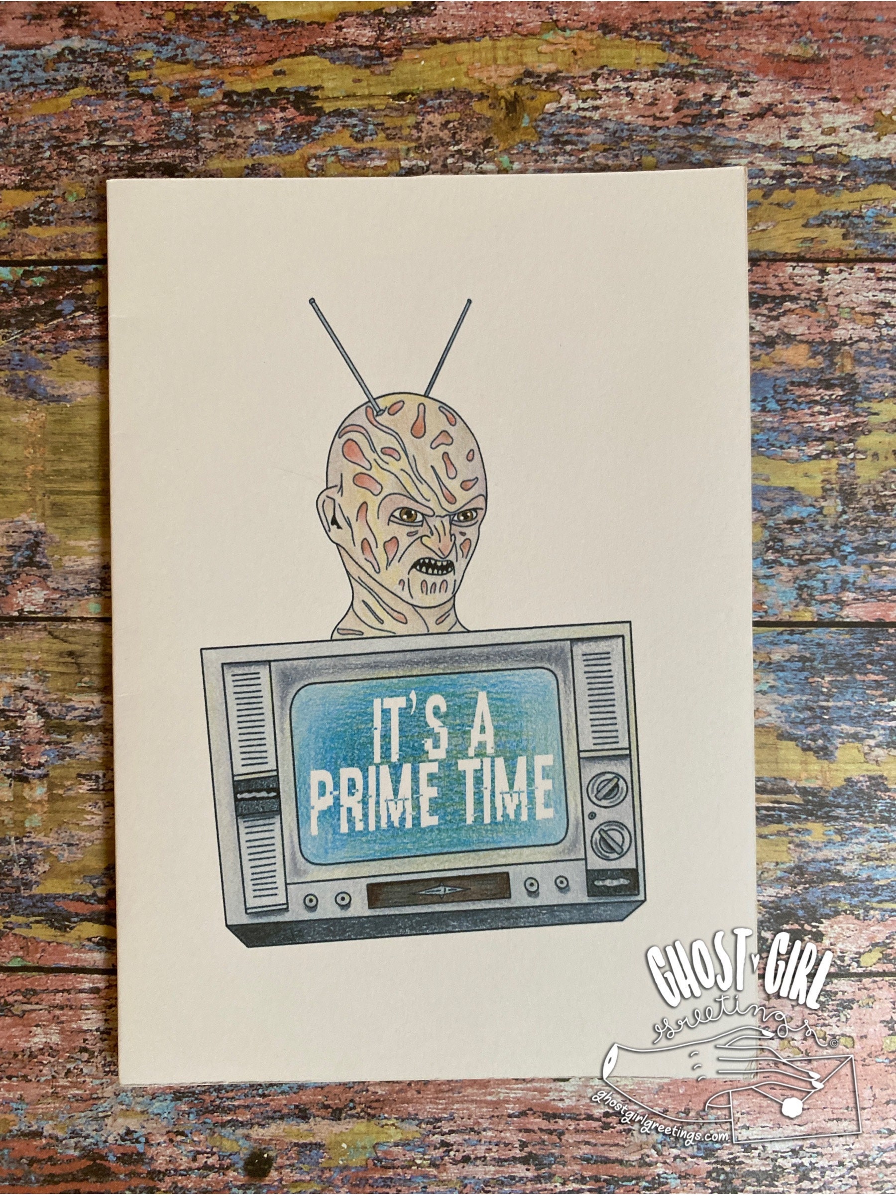 Prime Time to Celebrate Horror Greeting Card Horror Birthday - Etsy