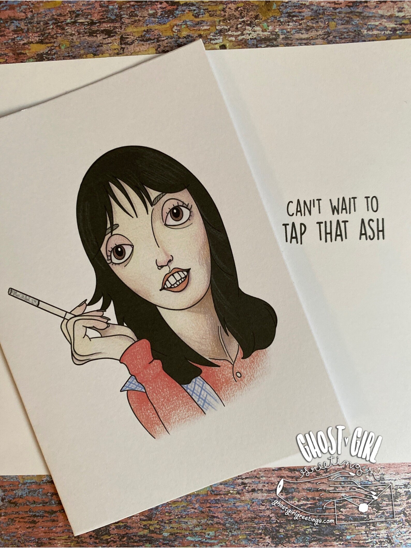 Greeting Card, Tap That Ash, Funny Greeting Card, Funny Horror Card ...