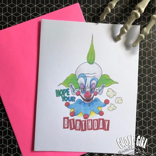 Birthday Card Greeting Card Horror Movie Card Killer Klowns - Etsy