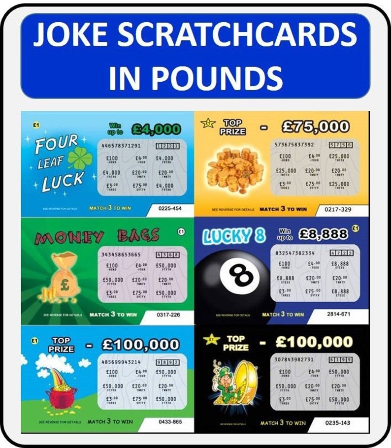 50 Joke Prank Lottery Scratch Cards Scratchcard Fake APRIL - Etsy UK