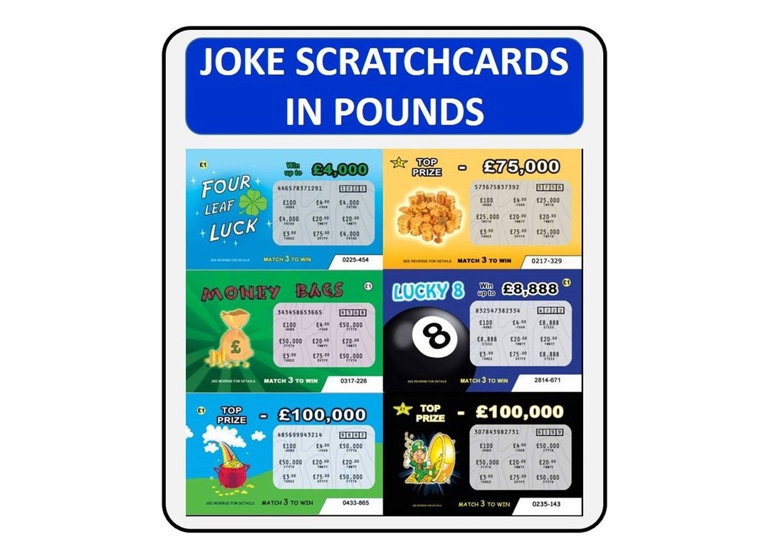 50 Joke Prank Lottery Scratch Cards Scratchcard Fake APRIL FOOLS JOKE ...
