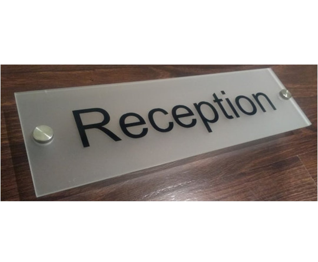 FROSTED Modern Office Door Wall Sign Premium Quality Acrylic ANY ...