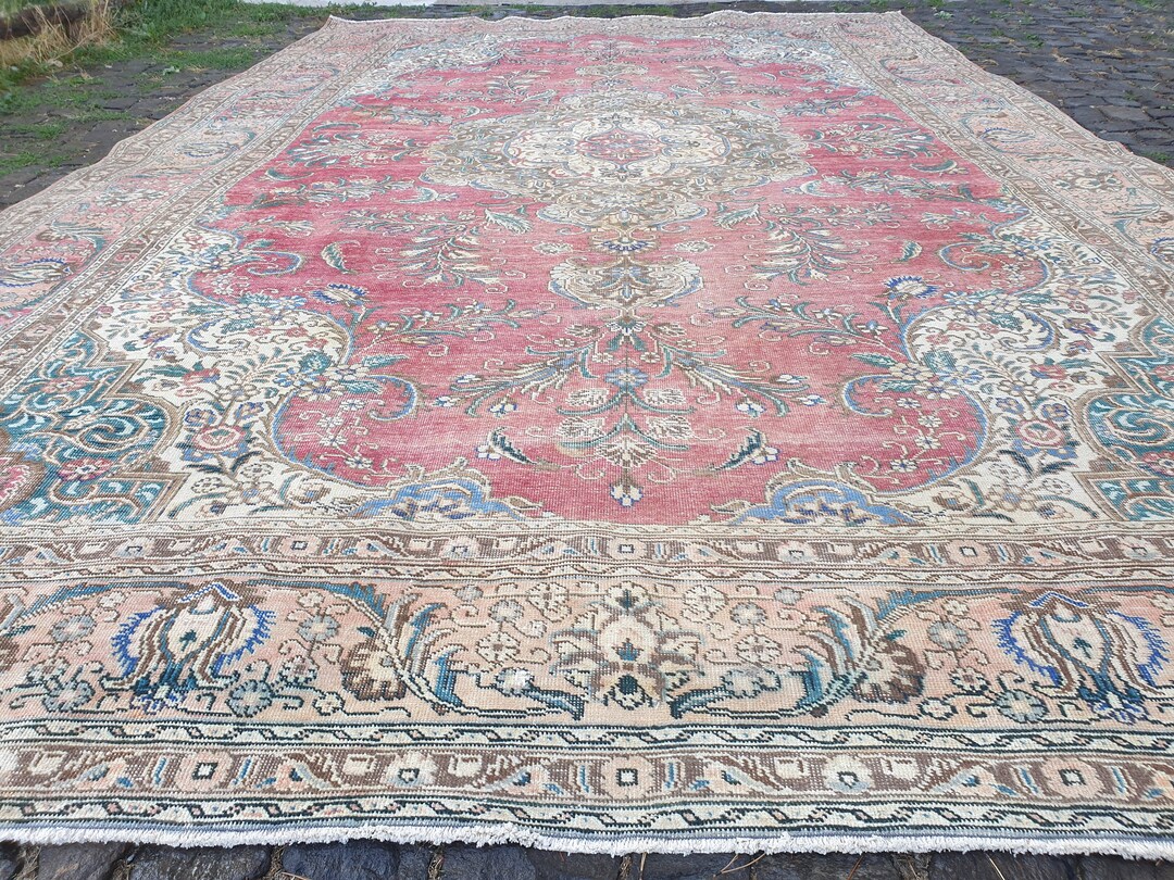 Area Rug 10x15, Extra Large Persian Rug, Red Turkish Rug, Oversize ...