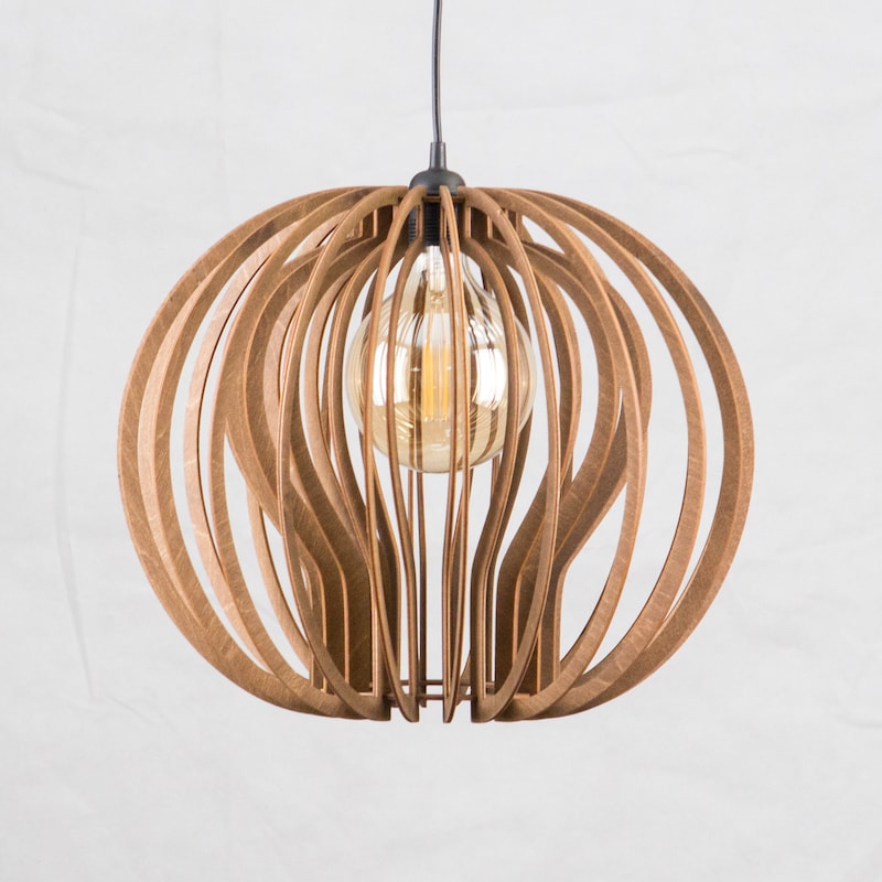 Round Wood Pendant - Etsy