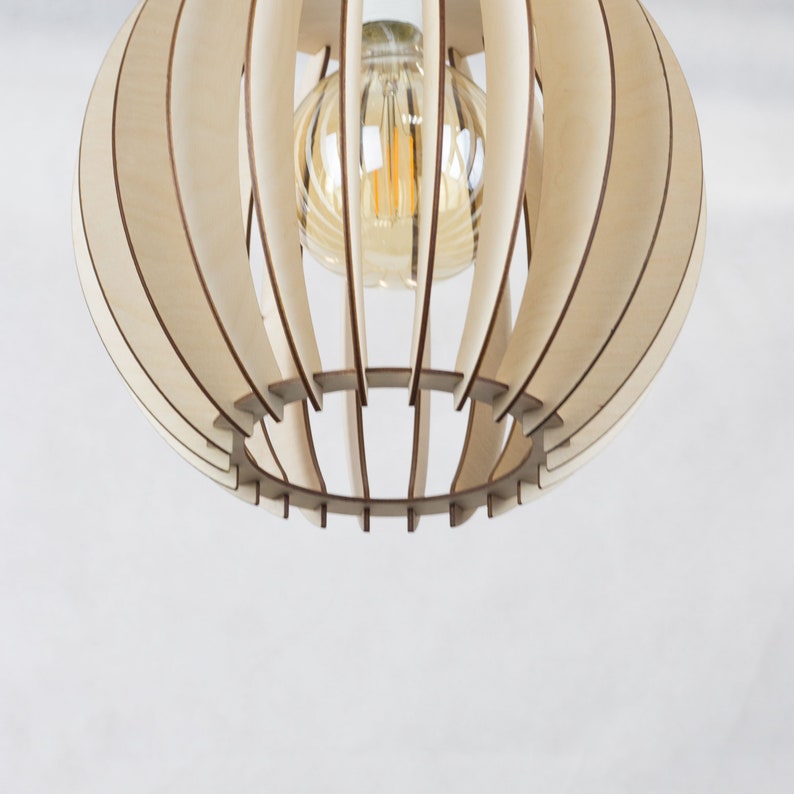Oval ceiling light made from wood / pedant lamp / lamp shade | Etsy