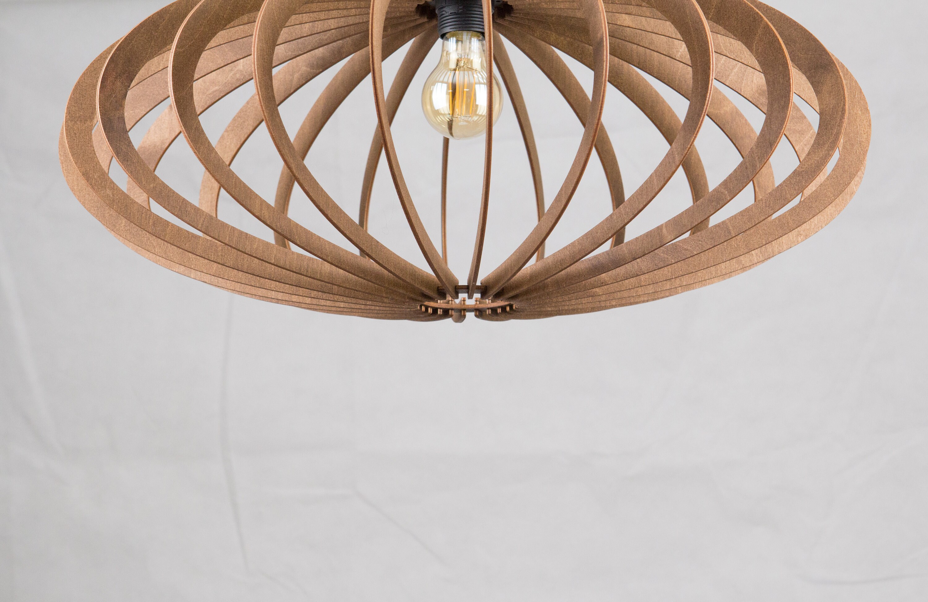 Large Ceiling Light, Hanging Lamp, Wooden Light Shade, Lamp Fixture ...