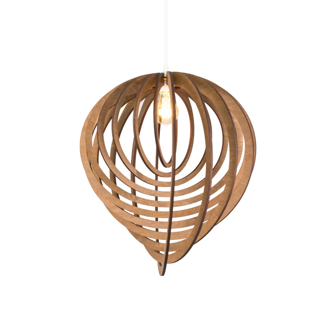 Elliptical Wood Pendant Light: Modern Industrial Chandelier - Etsy