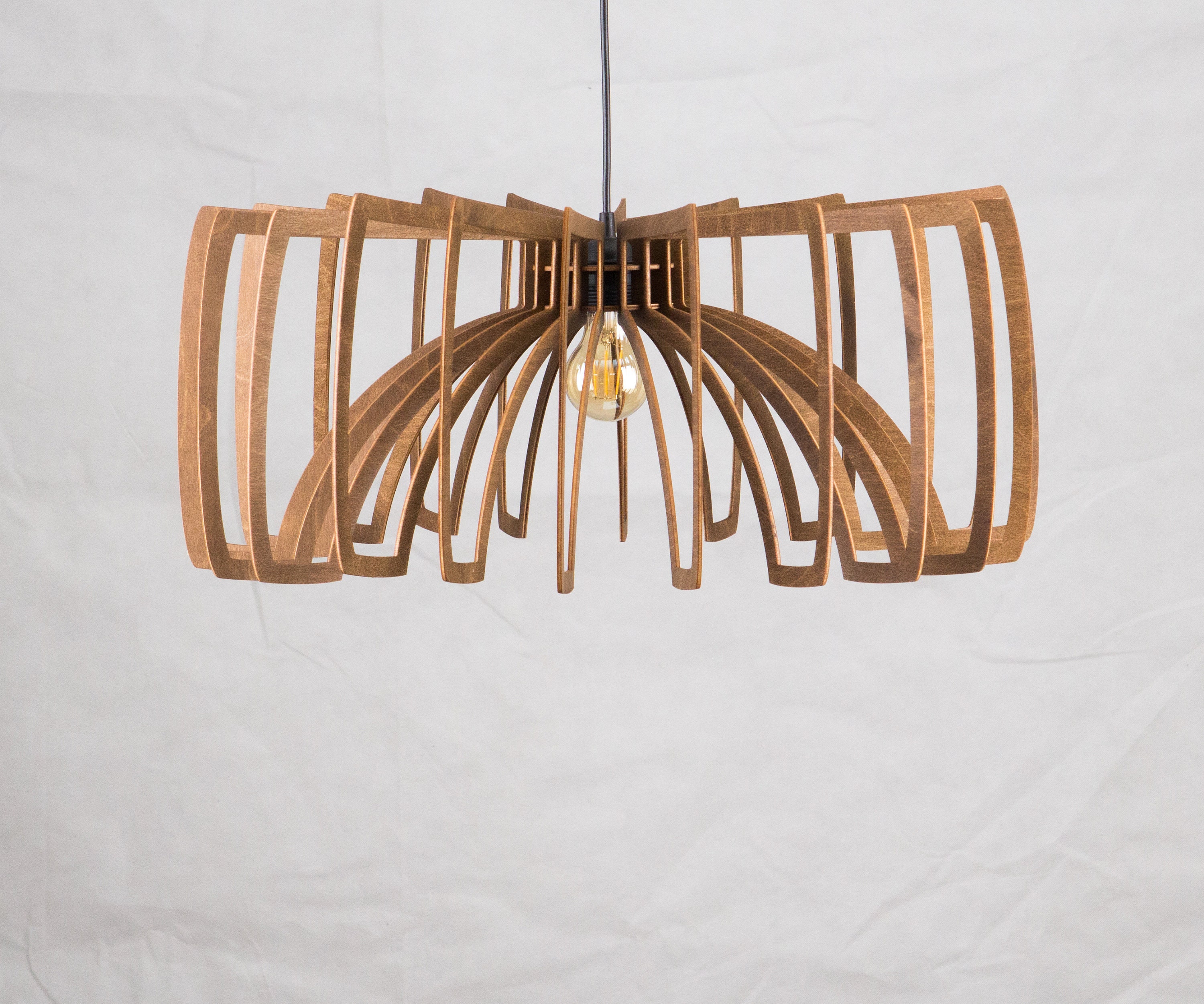 Hanging Lamp Wooden Ceiling Light Wooden Light Shade Lamp - Etsy