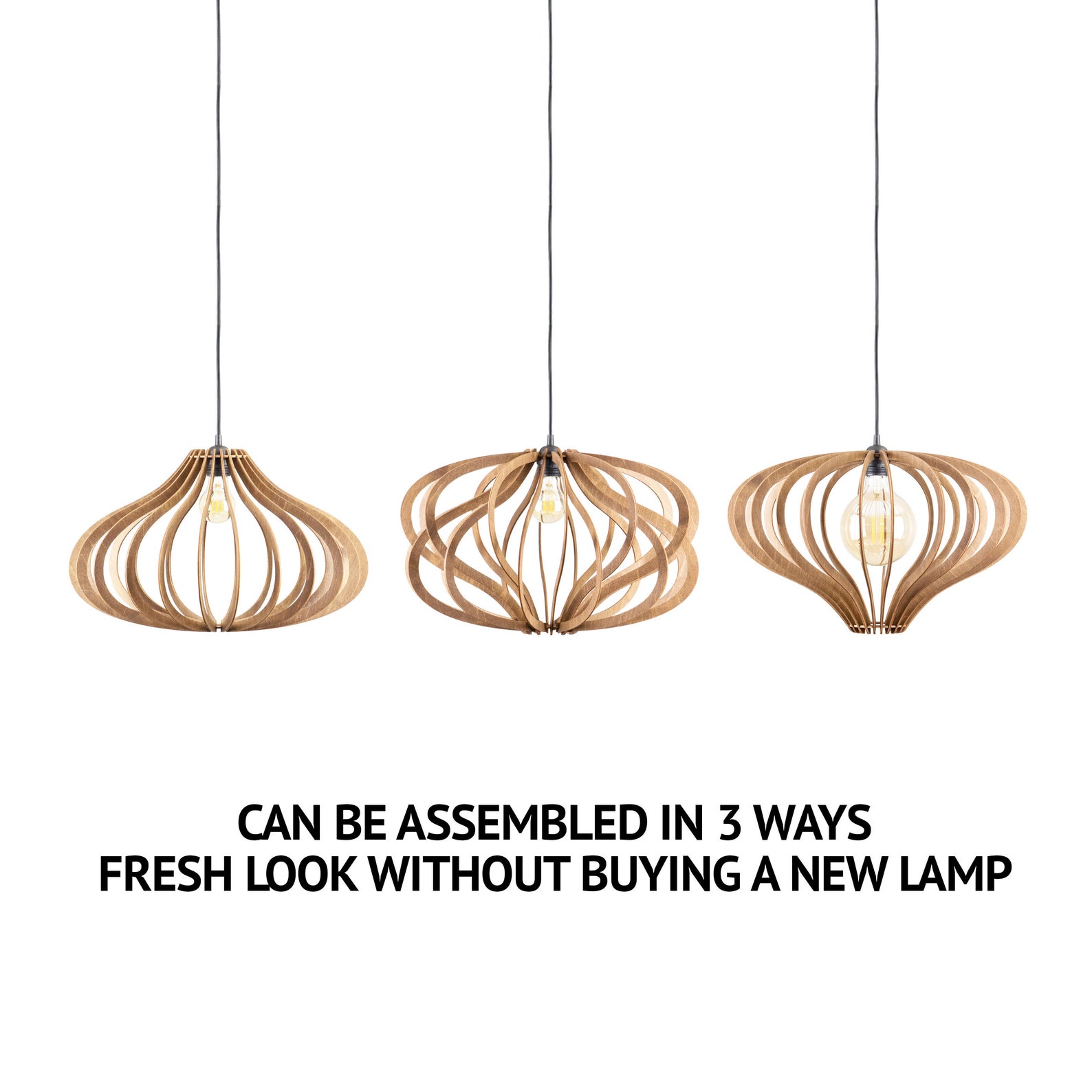 Wooden Ceiling Light Scandinavian Light Shade Lamp Fixture | Etsy