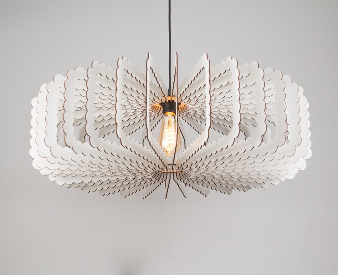 Large Geometric Ceiling Light , Pendant Light Wood Lamp Ceiling Light ...