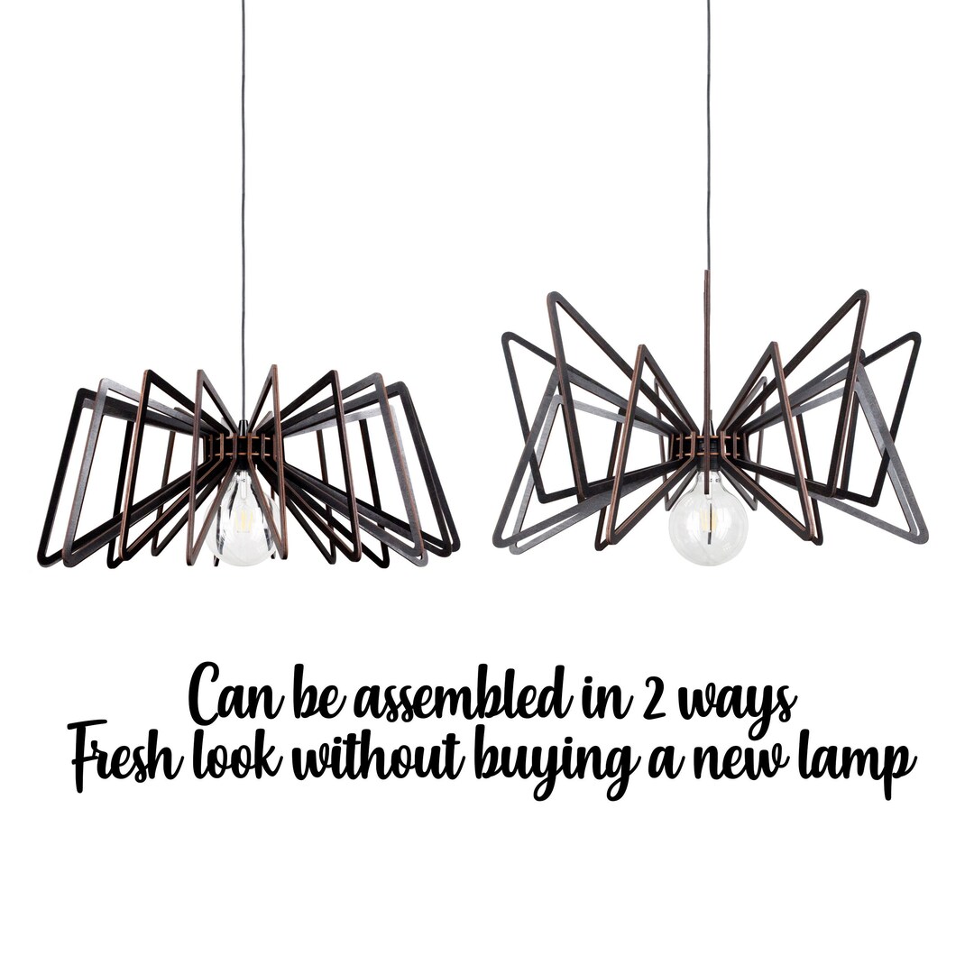 Abstract Birch Wood Pendant Light - Modern Chandelier Lamp - Etsy