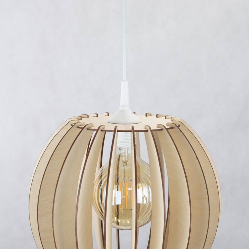 Oval ceiling light made from wood / pedant lamp / lamp shade | Etsy