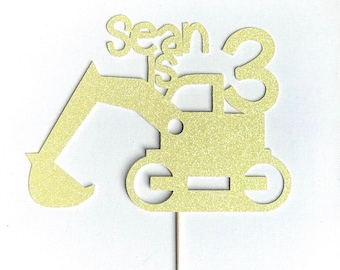 Excavator Birthday Cake Topper Construction Birthday Party - Etsy