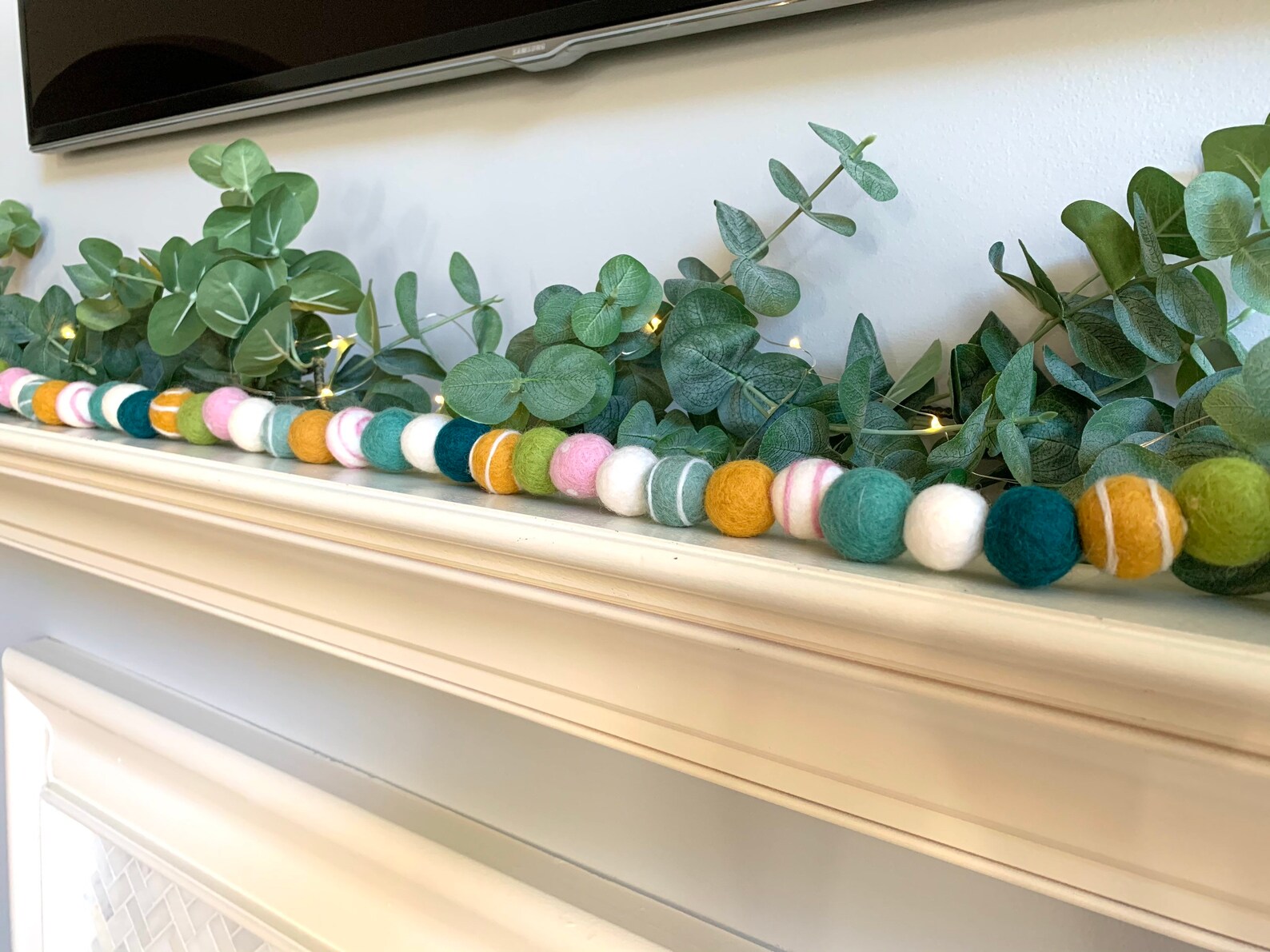 Spring Garland Spring Felt Ball Garland Easter Garland | Etsy