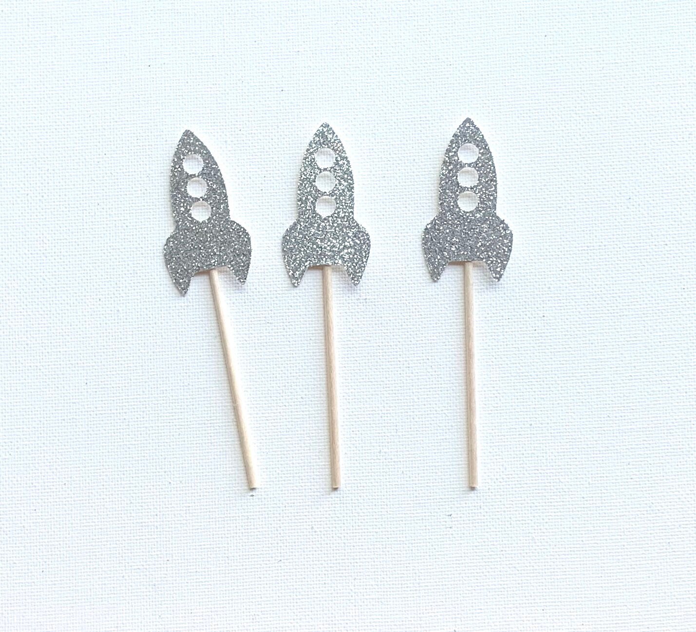 Rocket Ship Cupcake Toppers Spaceship Cupcake Toppers - Etsy