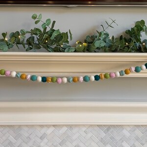 Spring Garland, Spring Felt Ball Garland, Easter Garland, Easter Felt ...