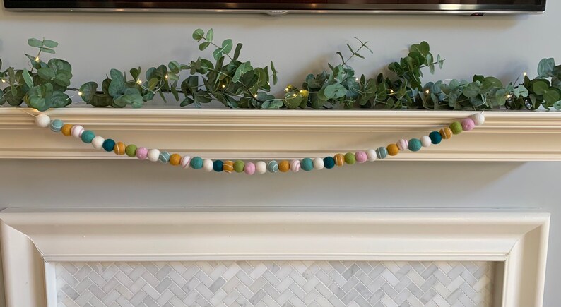 Spring Garland Spring Felt Ball Garland Easter Garland | Etsy