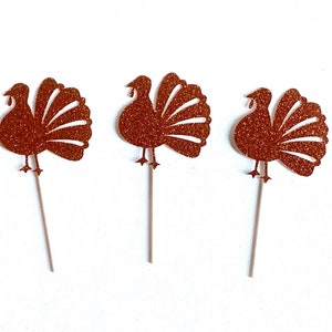 Turkey Cupcake Toppers, Thanksgiving Cupcake Toppers - Etsy